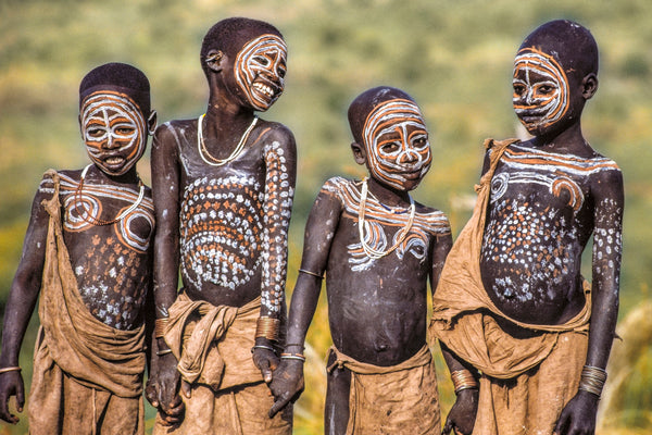 Painted Surma Children, Ethiopia - Tribal Gallery