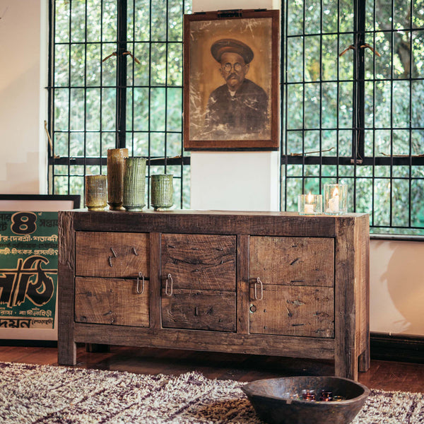 Reclaimed Teak Cabinet - 3 Door - Tribal Gallery