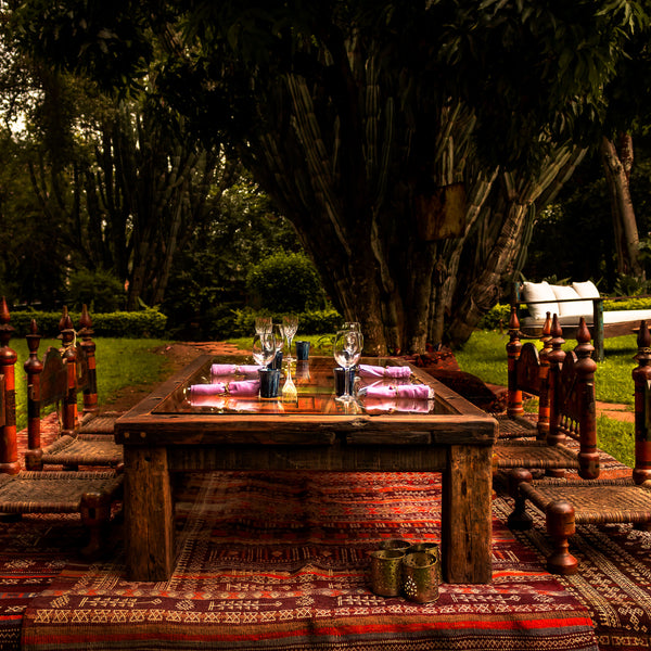 Dhow & Punjabi Panel Low Dining Table - Tribal Gallery