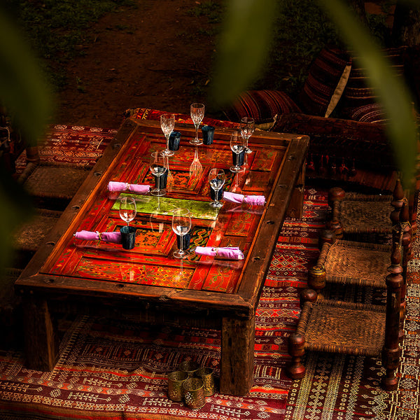 Dhow & Punjabi Panel Low Dining Table - Tribal Gallery